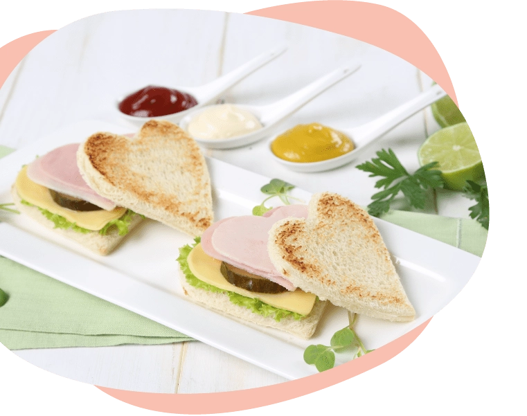 Corazones de pan con jamón en Recetas Pietrán