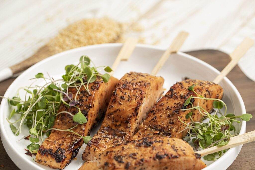 Pincho de salmón asiático en Recetas Pietrán